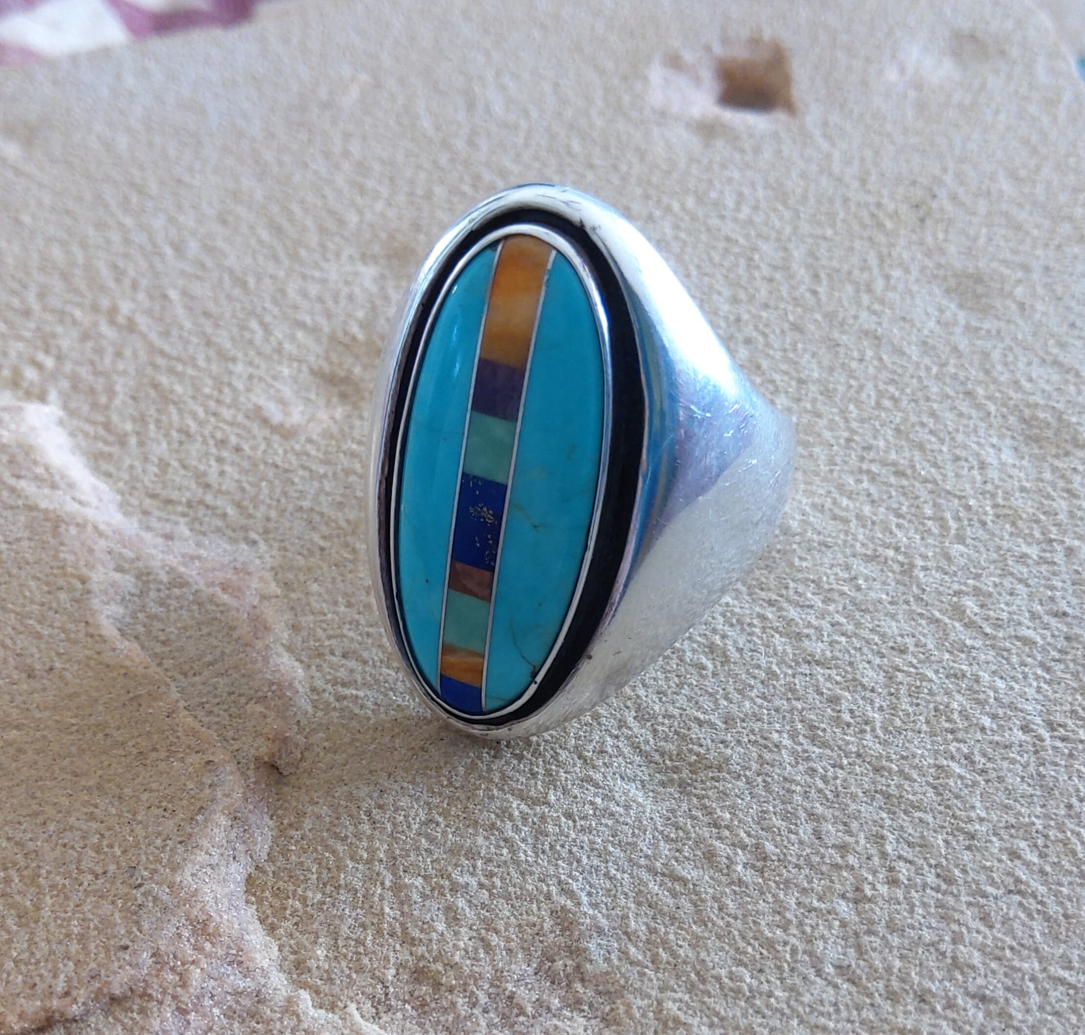 Carolyn Pollock Relios Sterling Silver Turquoise Ring With Multi-stone ...