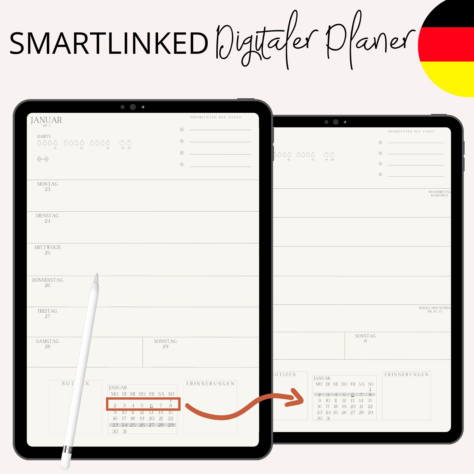 Minimalist Digital Weekly Planner With Hyperlinks Weekly - Etsy