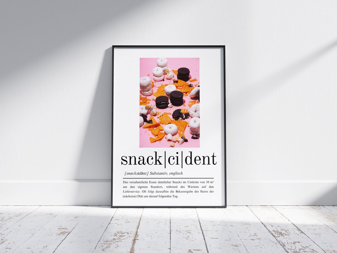 Snack Food Definition Print Posters Printed Wall - Etsy