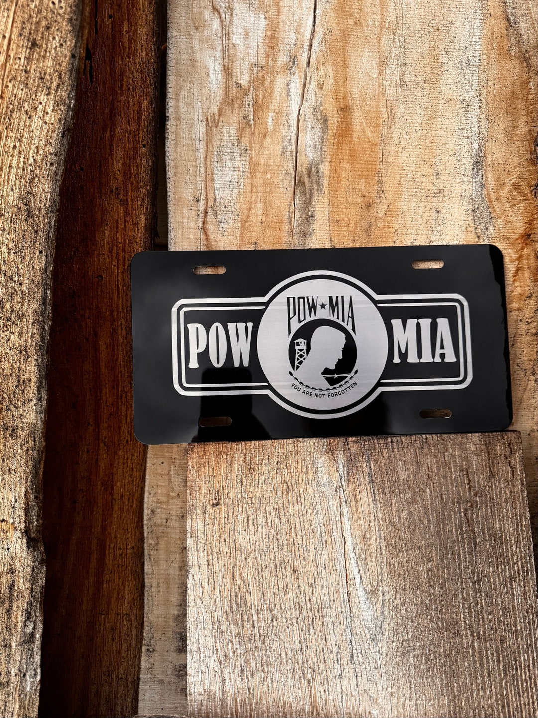 National League of Families POW/MIA © Aluminum License Plate Laser ...