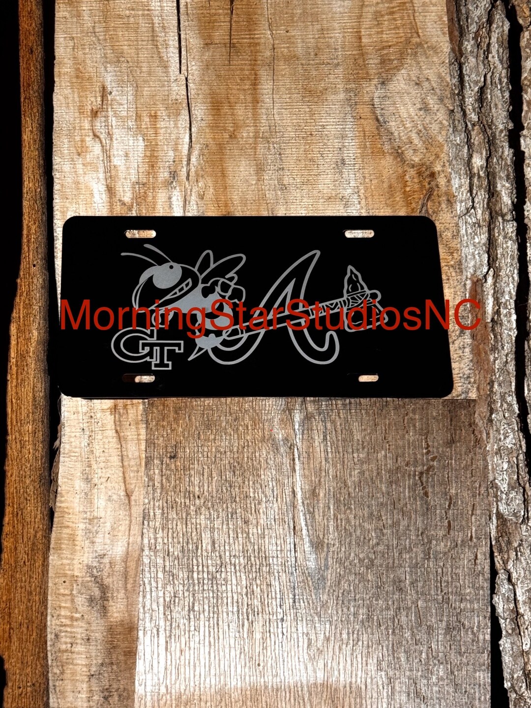 Georgia Tech © Buzz Mascot Logo With Atlanta Braves © Logo Aluminum ...