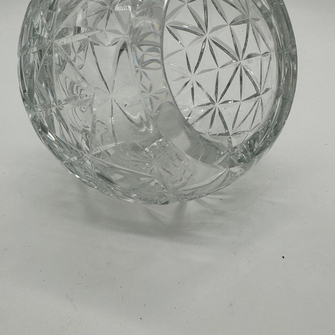 Deep Cut Crystal Rose Bowl, Crystal Rose Bowl, Posy Bowl, Cut Glass ...