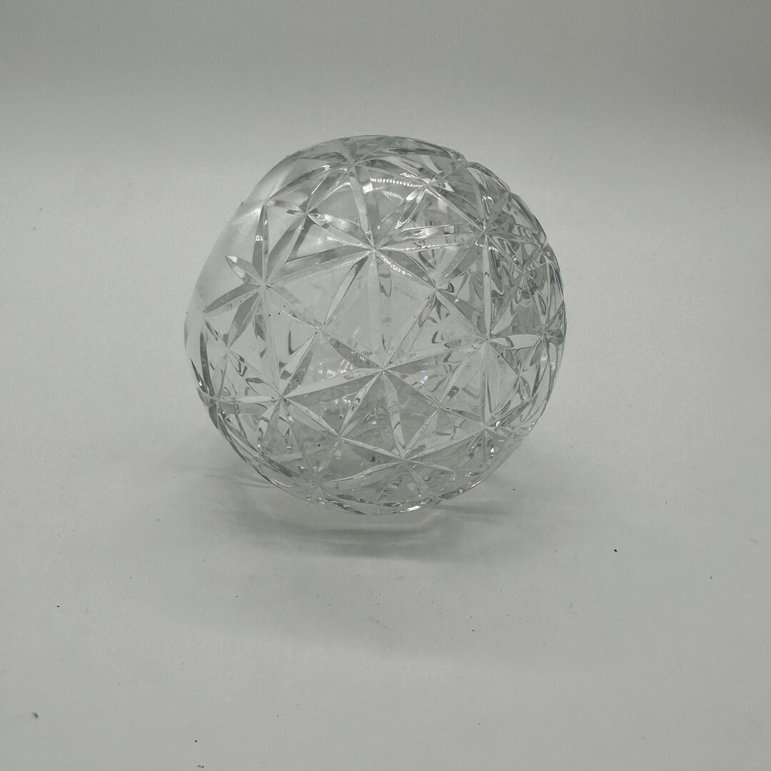 Deep Cut Crystal Rose Bowl, Crystal Rose Bowl, Posy Bowl, Cut Glass ...