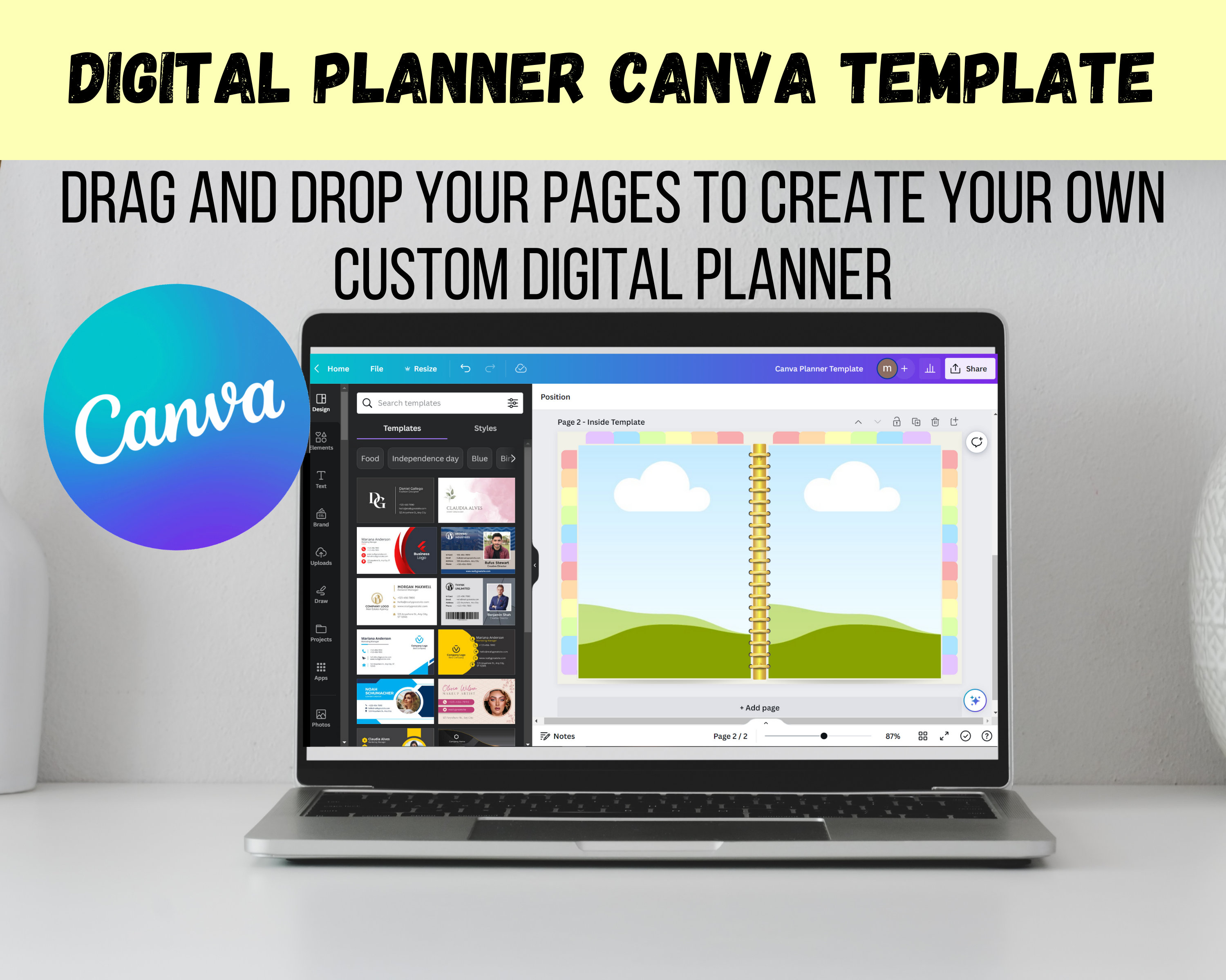 Canva Digital Planner Template, Custom Digital Planner, How to Create ...