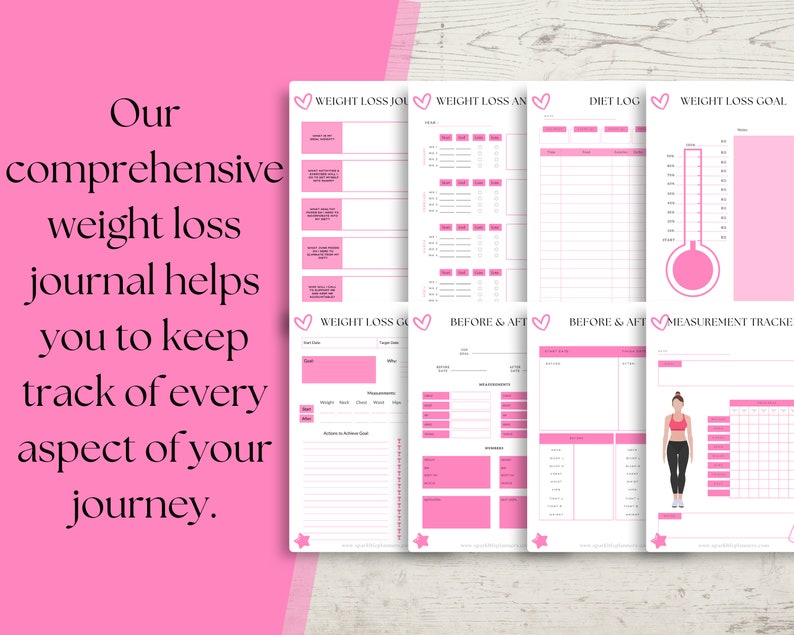 PLR Planner Weight Loss Tracker Bundle Templates, Edit on Canva ...