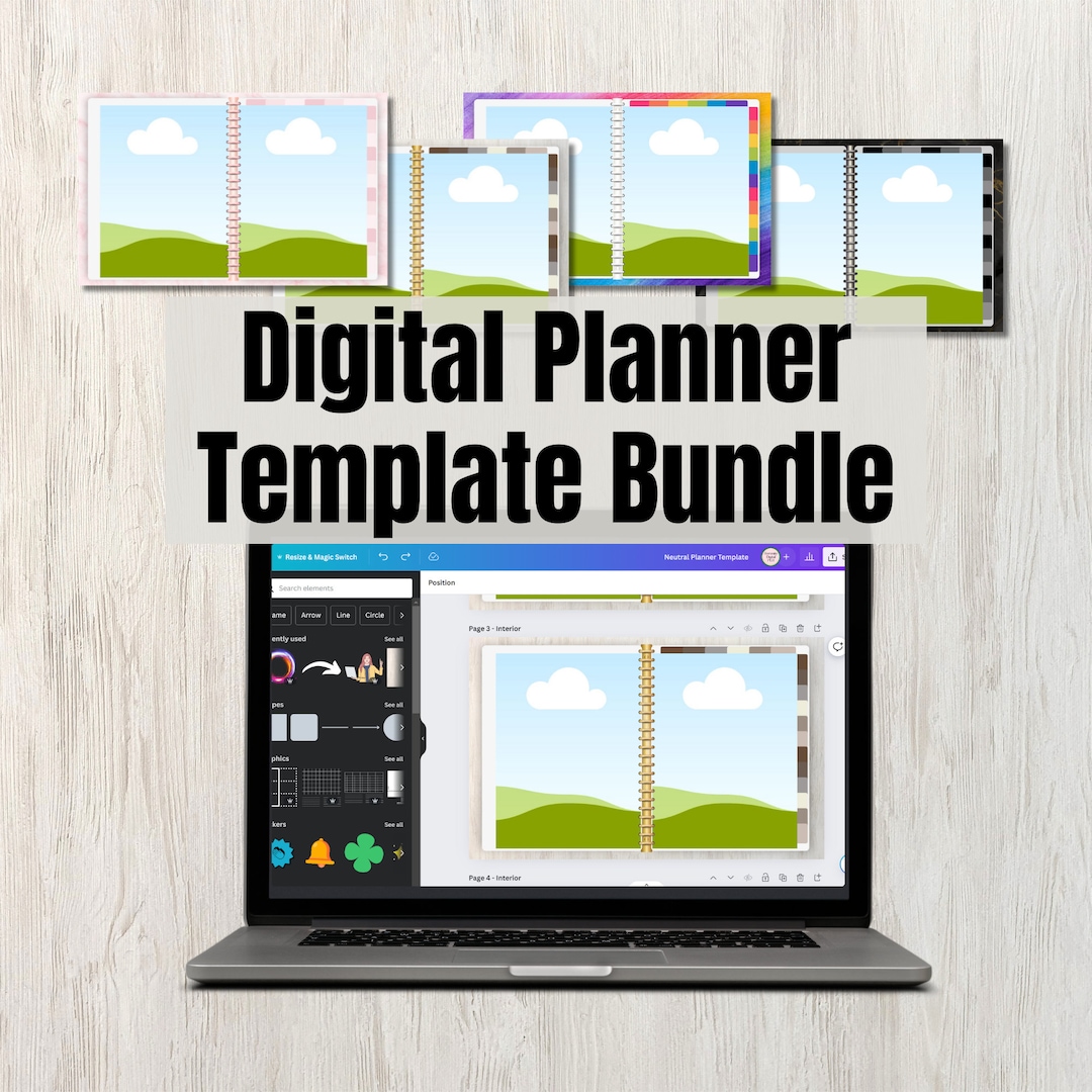 Canva Frame PLR Planner Template Digital Planner Canva Template Create ...