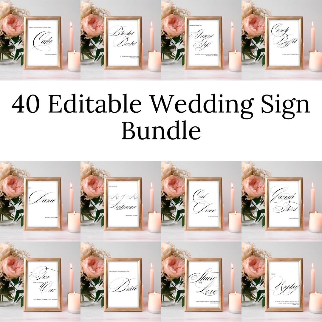 Wedding Sign Templates, 40 Editable Canva Wedding Sign Templates ...