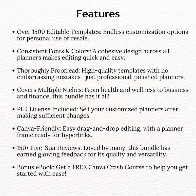 PLR Planner Template Bundle, 1500+ Canva Resale Templates - Etsy