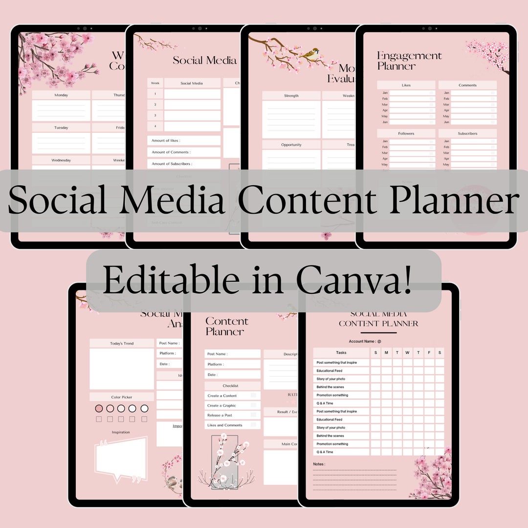 Social Media Planner, PLR Social Media Content Planner, Content Planner ...