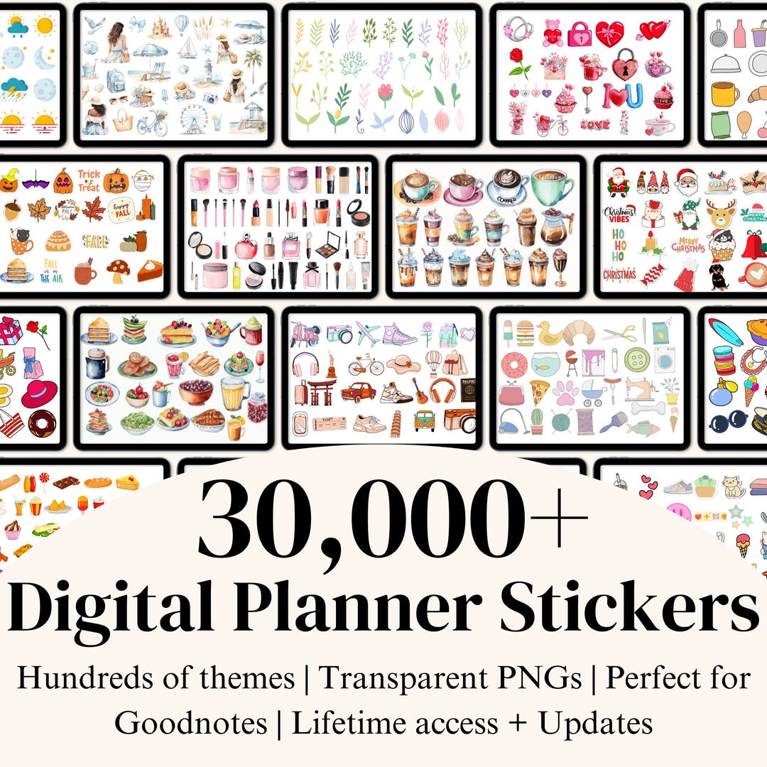 30K+ Goodnotes Digital Planner Stickers, PNG Sticker Bundle - Etsy