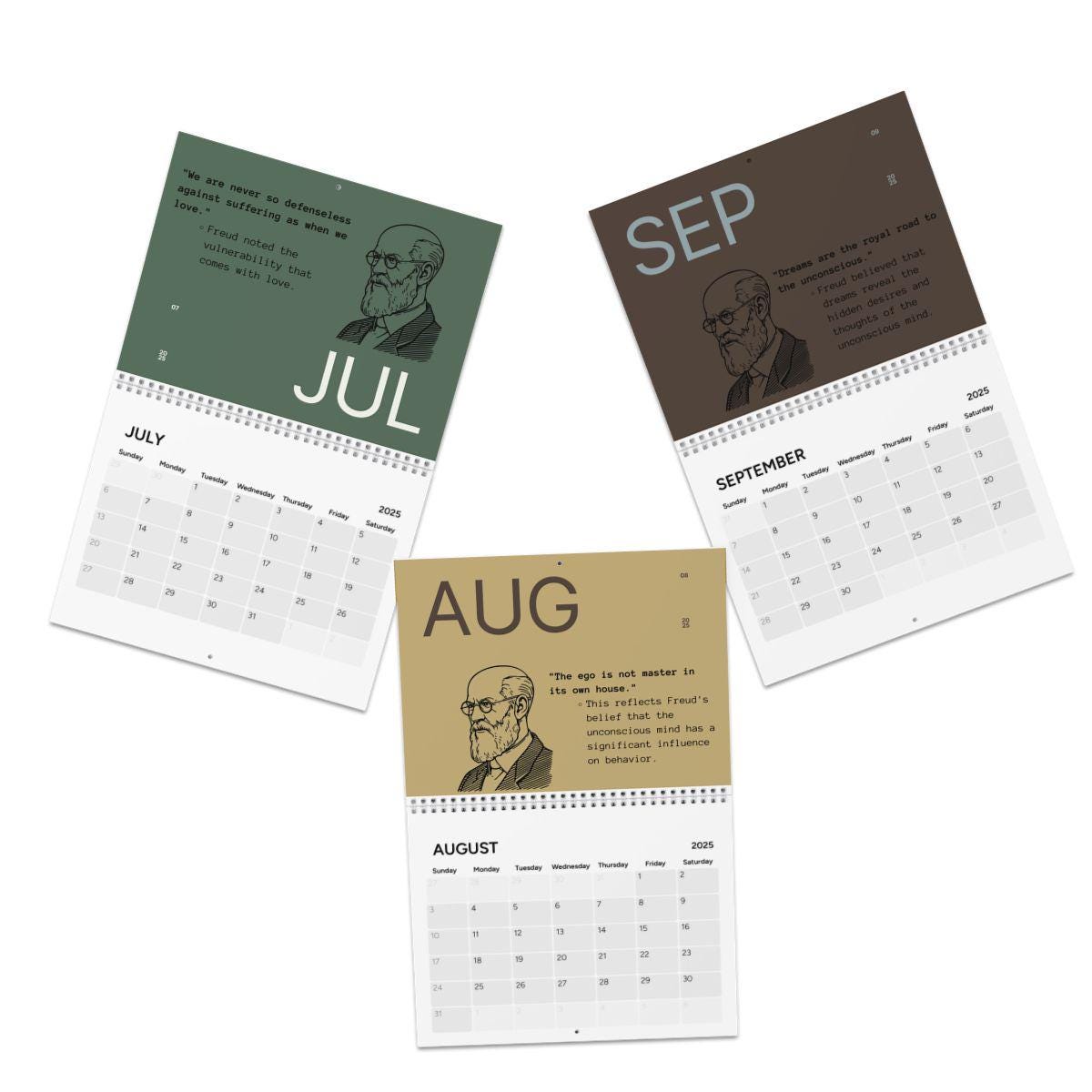 Wall Calendar, Sigmund Freud Quotes Calendar 2025 Psychology Gift ...