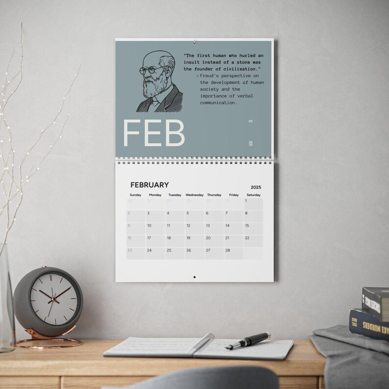 Wall Calendar, Sigmund Freud Quotes Calendar 2025 Psychology Gift ...