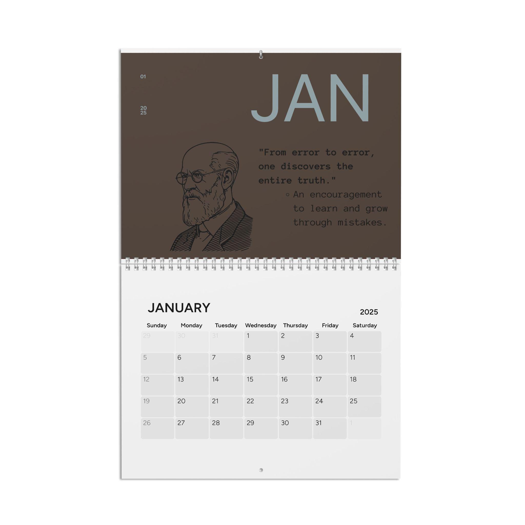 Wall Calendar, Sigmund Freud Quotes Calendar 2025 Psychology Gift ...