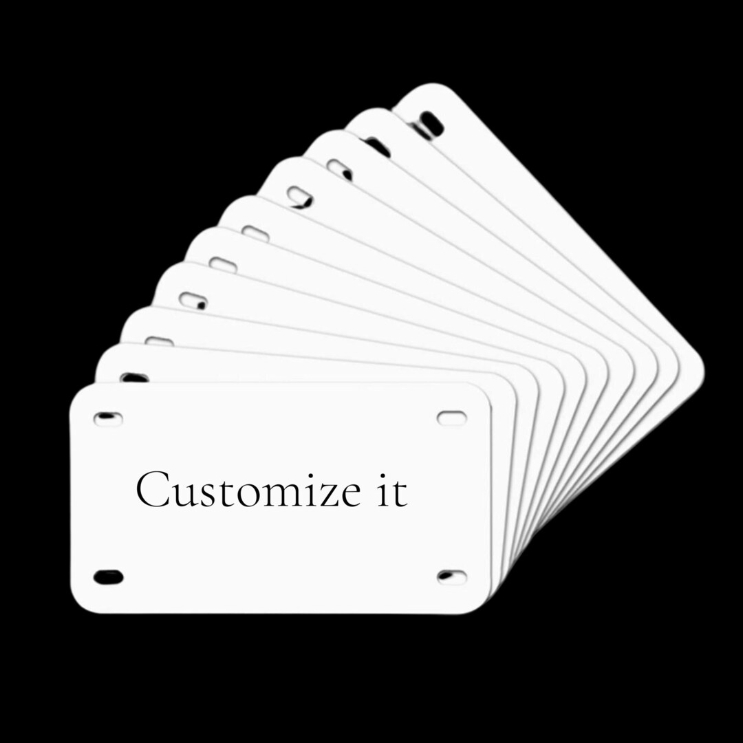 7x4 Inch Mini License Plate, Mini White Metal Plate, Golf Cart Mini ...