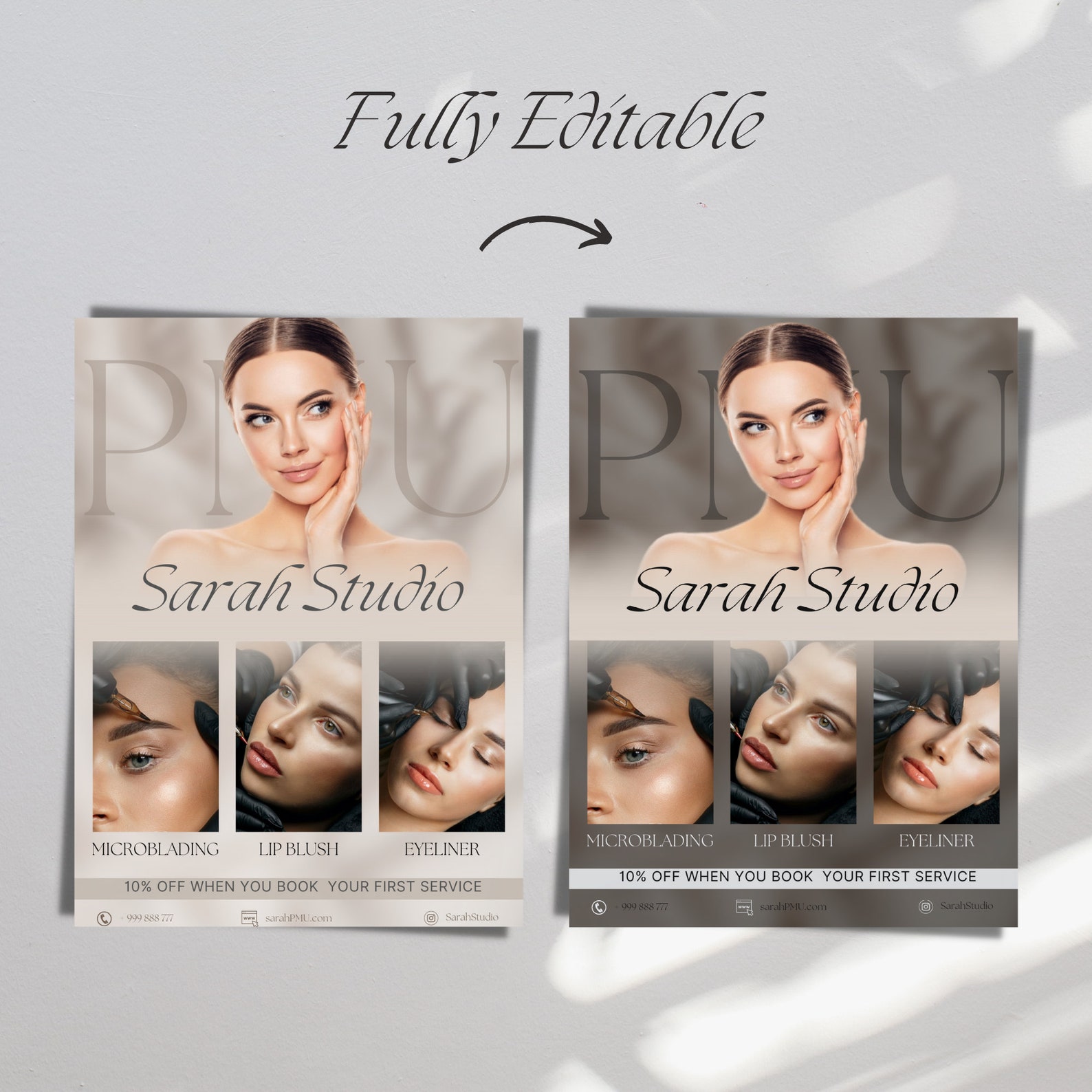 PMU Flyer Template | Microblading Promotional Flyer | Editable ...