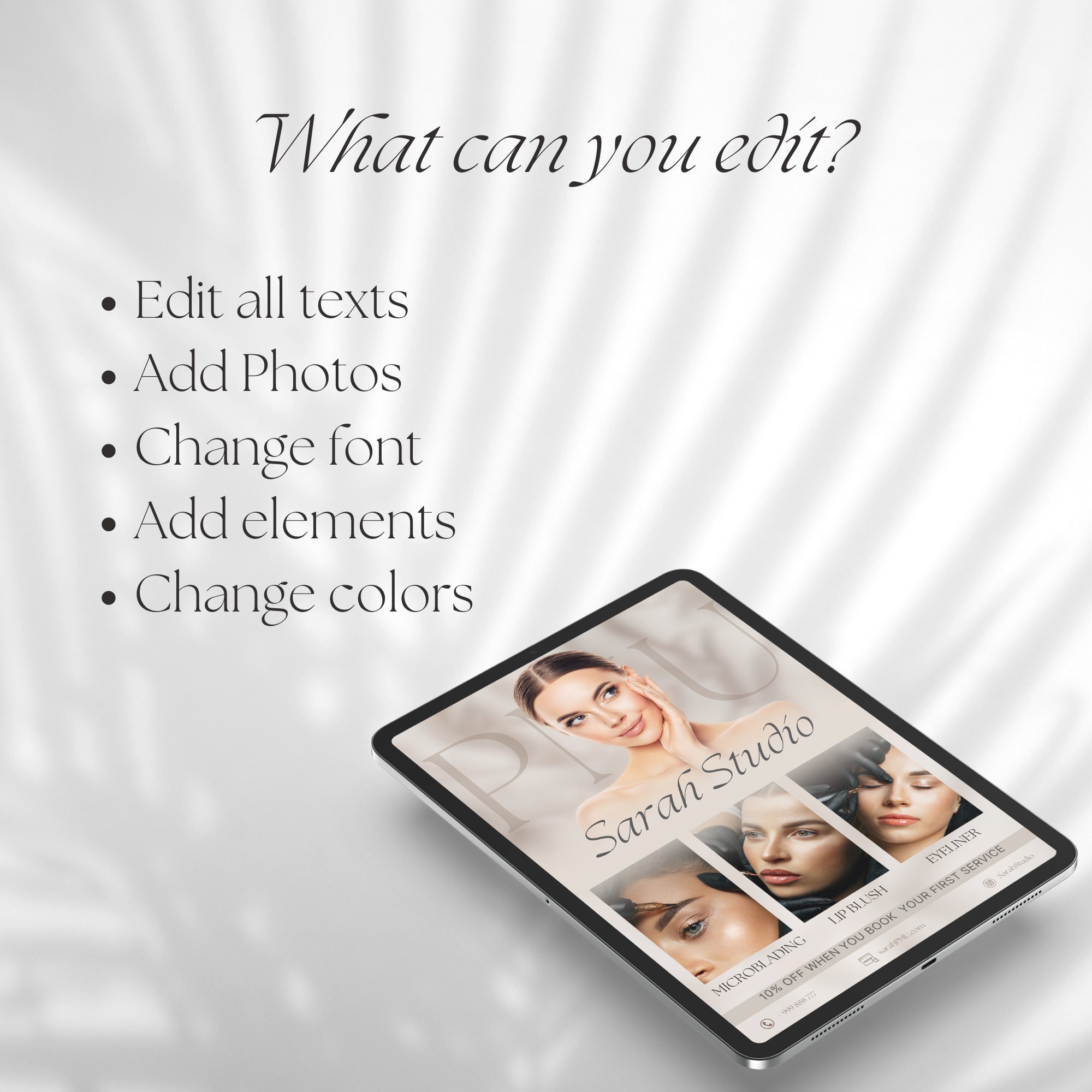 PMU Flyer Template | Microblading Promotional Flyer | Editable ...