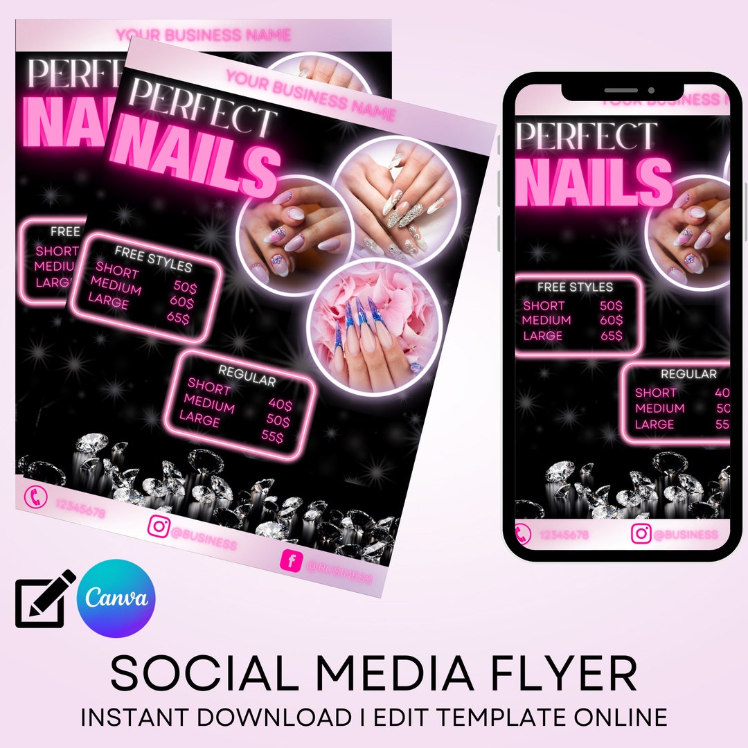 Nail Tech Flyer | Nail Appointments Flyer | Book Now Nail Flyer ...