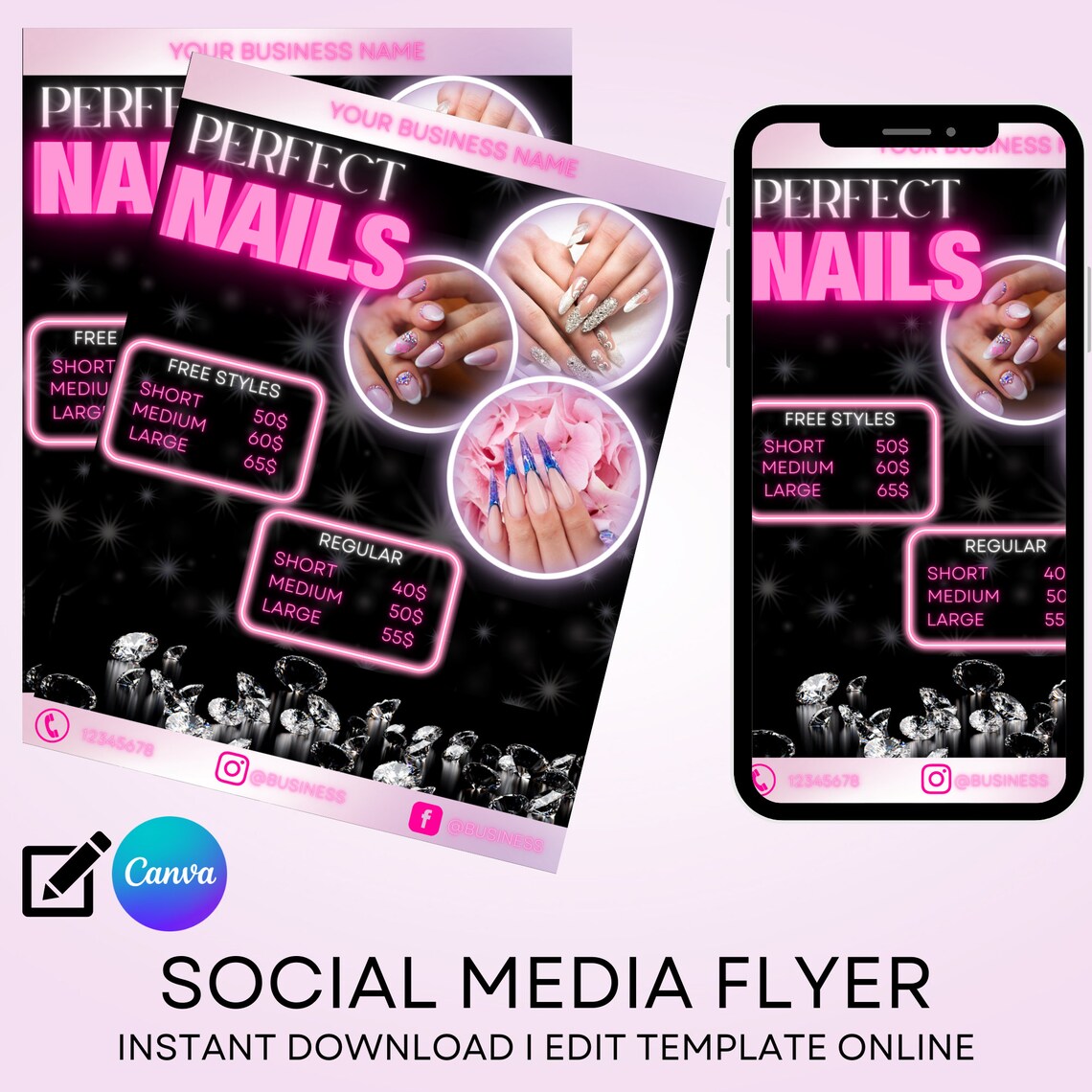 Nail Tech Flyer | Nail Appointments Flyer | Book Now Nail Flyer ...