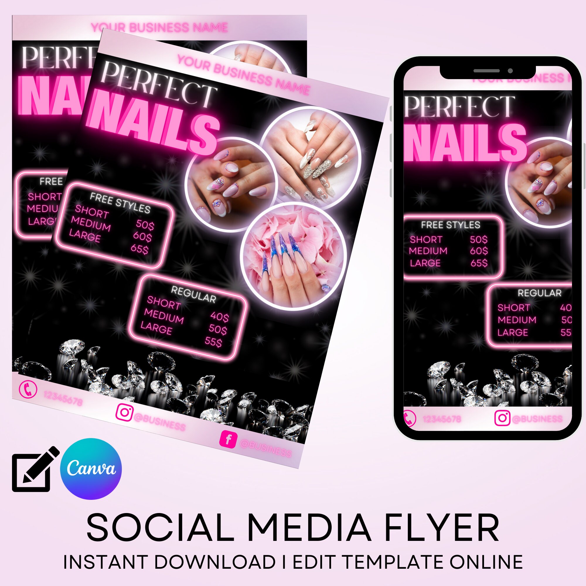 Nail Tech Flyer | Nail Appointments Flyer | Book Now Nail Flyer ...