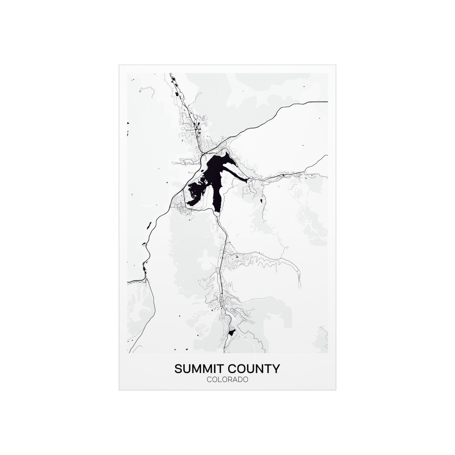 Summit County Map Print, Detailed, Map of Keystone, Breckenridge ...