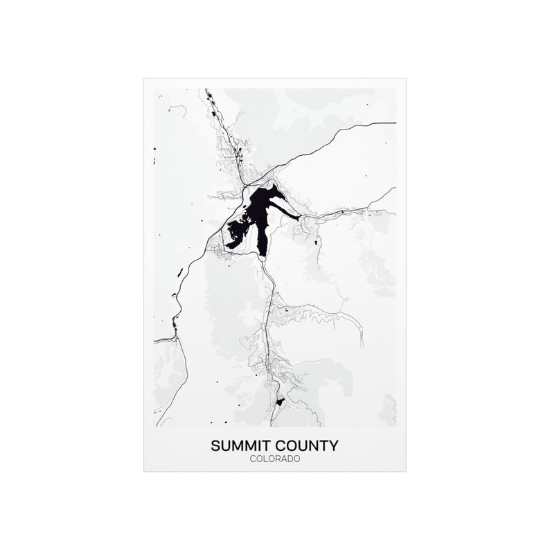 Summit County Map Print, Detailed, Map of Keystone, Breckenridge ...