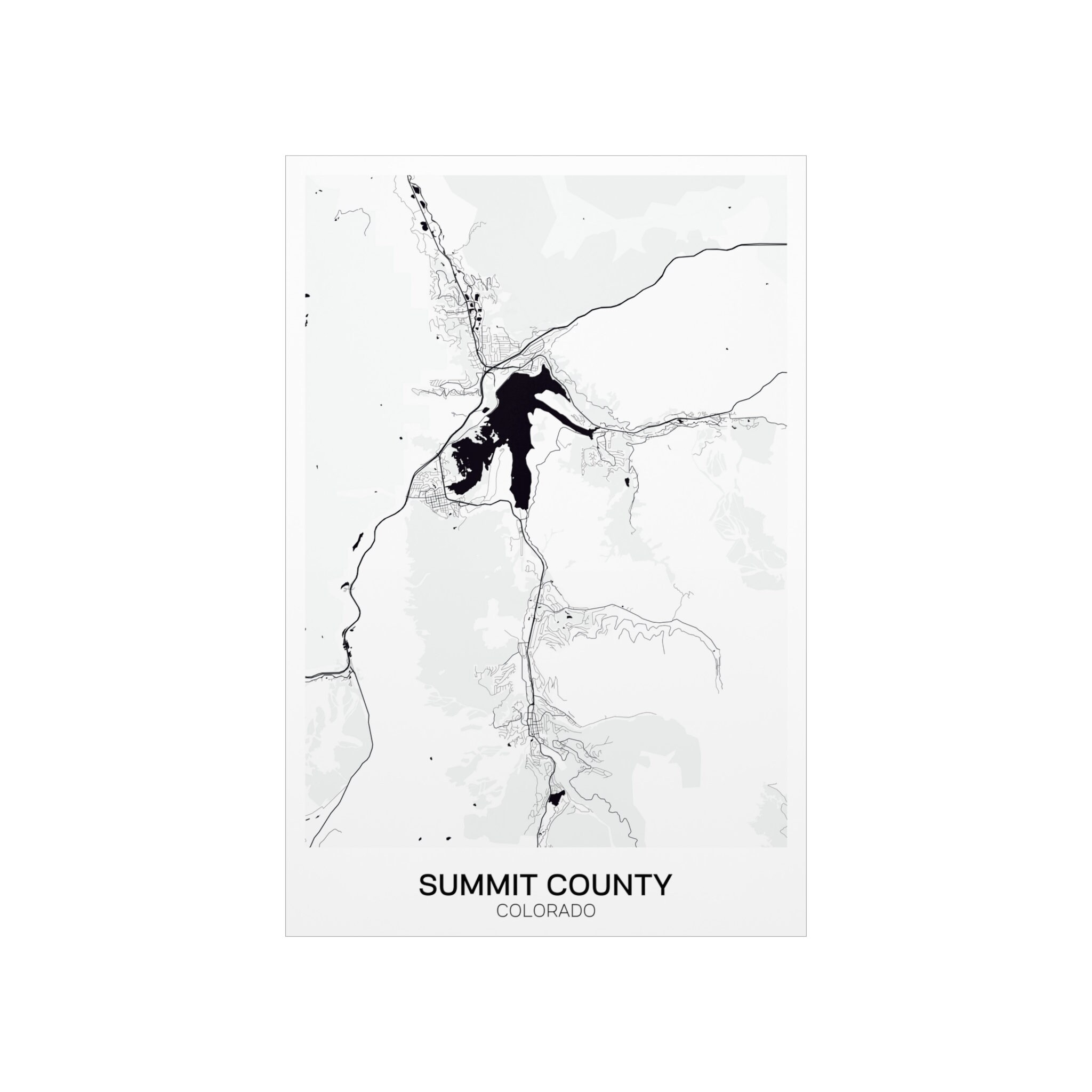 Summit County Map Print, Detailed, Map of Keystone, Breckenridge ...