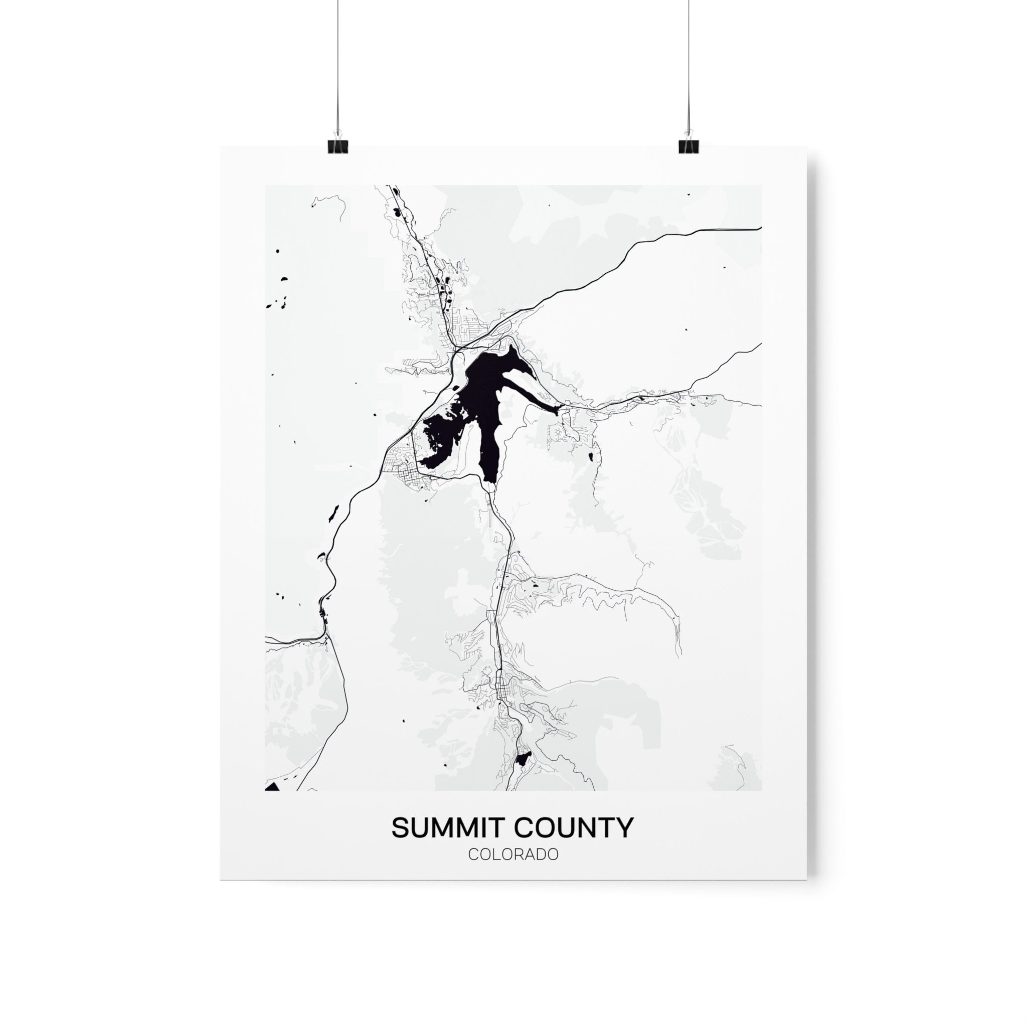 Summit County Map Print, Detailed, Map of Keystone, Breckenridge ...