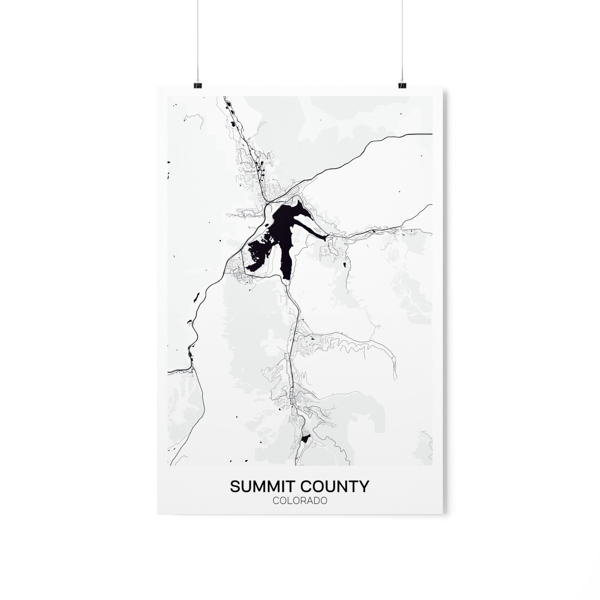 Summit County Map Print, Detailed, Map of Keystone, Breckenridge ...