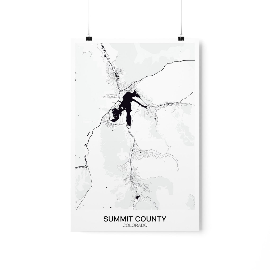 Summit County Map Print, Detailed, Map of Keystone, Breckenridge ...