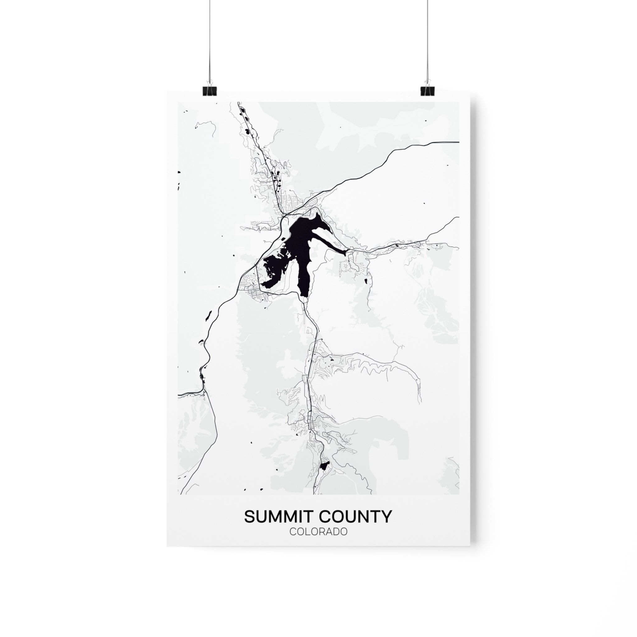 Summit County Map Print, Detailed, Map of Keystone, Breckenridge ...