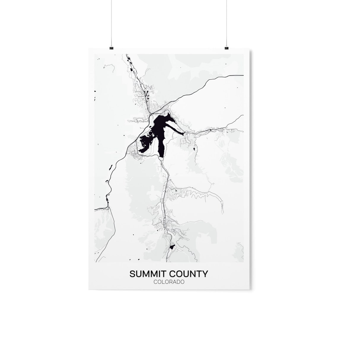 Summit County Map Print, Detailed, Map of Keystone, Breckenridge ...