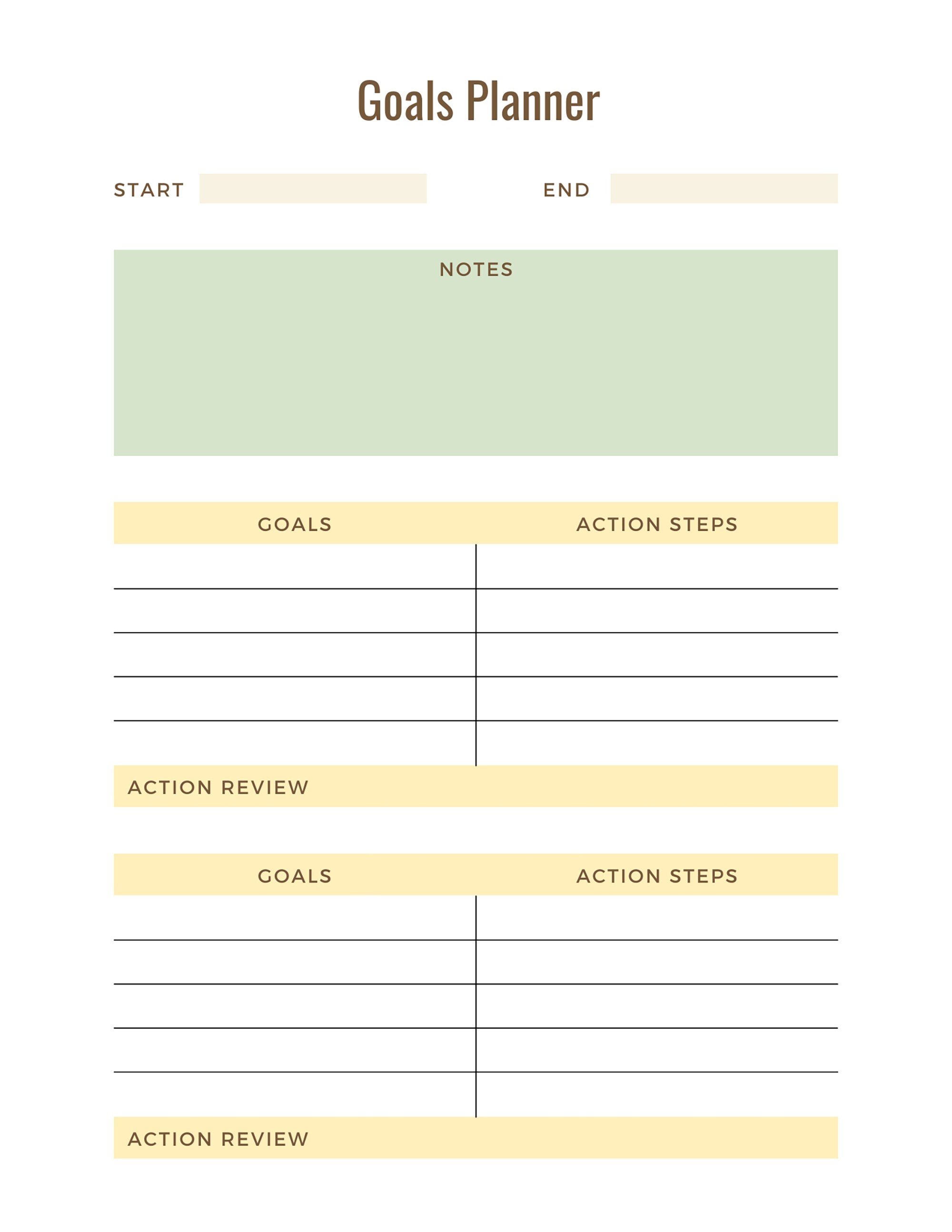 Goals Instant Printable, Achieve Goals, Goal Planning, Goal Plan ...