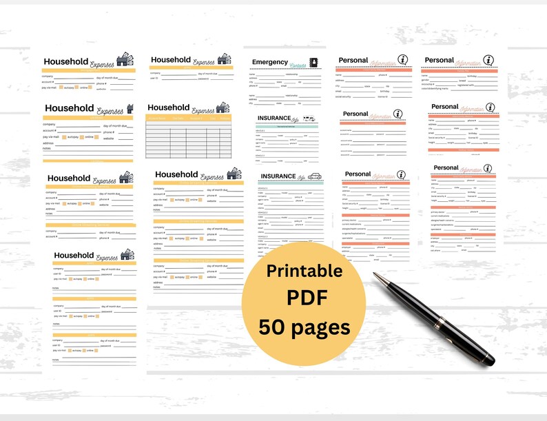 Emergency Binder Printable and Fillable in Case of Emergency - Etsy
