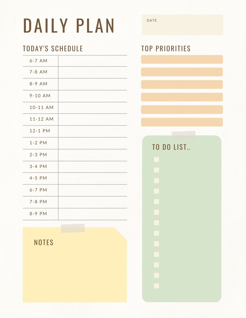 Daily Planner Printable, to Do List, Daily Planner, Organize, PDF ...