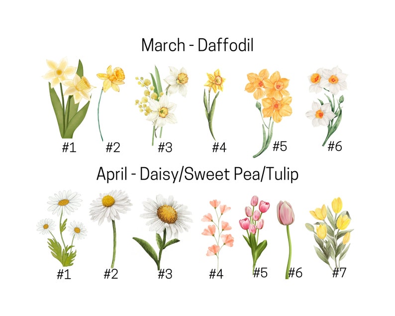 Birth Flower Personalized Gift Birth Flower by Month Birth - Etsy