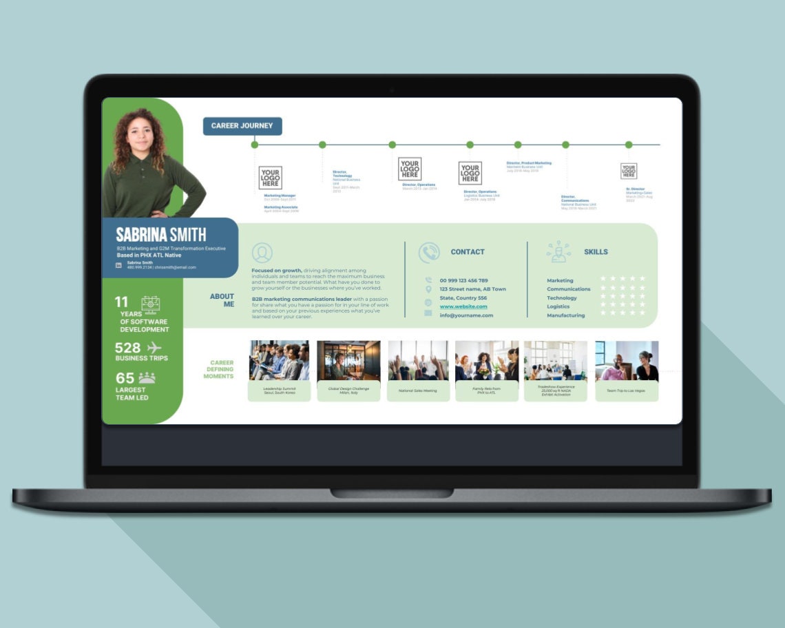 Professional Bio Template: Executive Profile Slide (powerpoint & Google ...