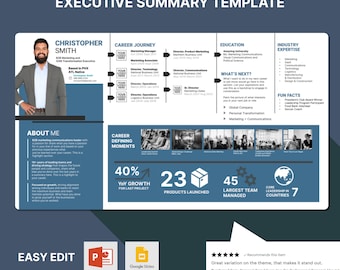 Professional 'about Me' Resume Template: Executive Bio, Career Branding ...
