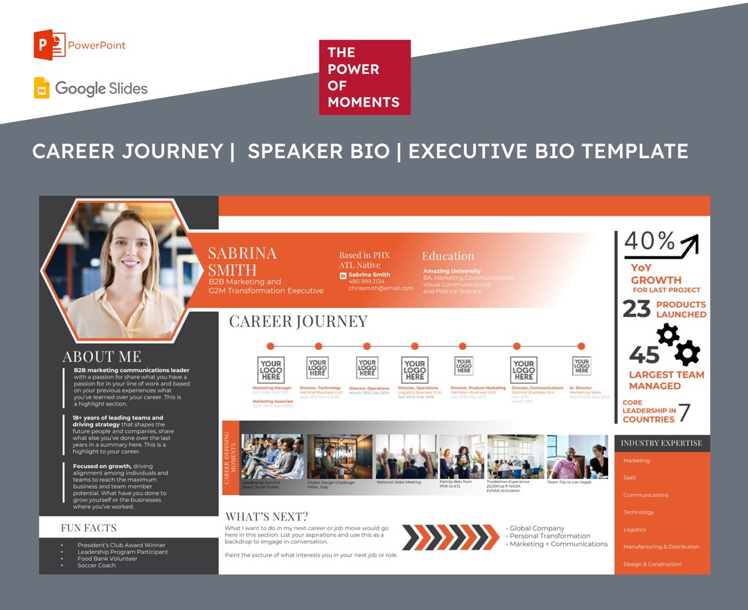 About Me Professional Career Highlight One Page (Download Now) - Etsy