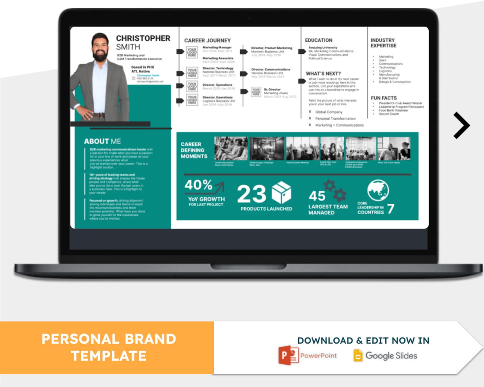 About Me Executive Bio Template Executive Resume Personal Brand ...