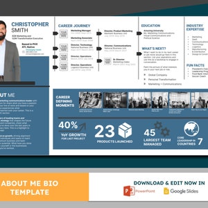 Professional Bio Template: Interview Presentation, Resume Refresh ...