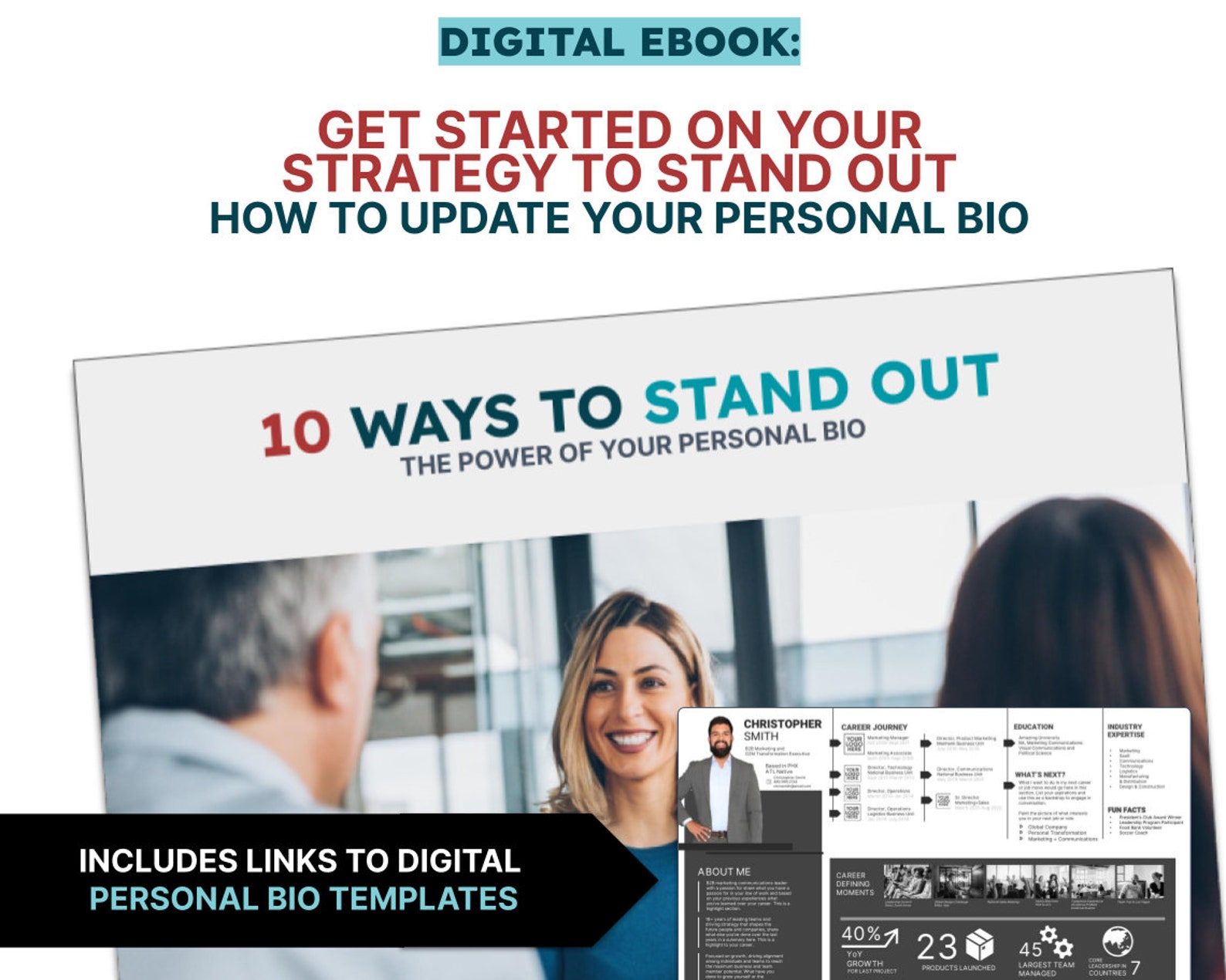 Professional Bio Template: Executive Profile Slide (powerpoint & Google ...