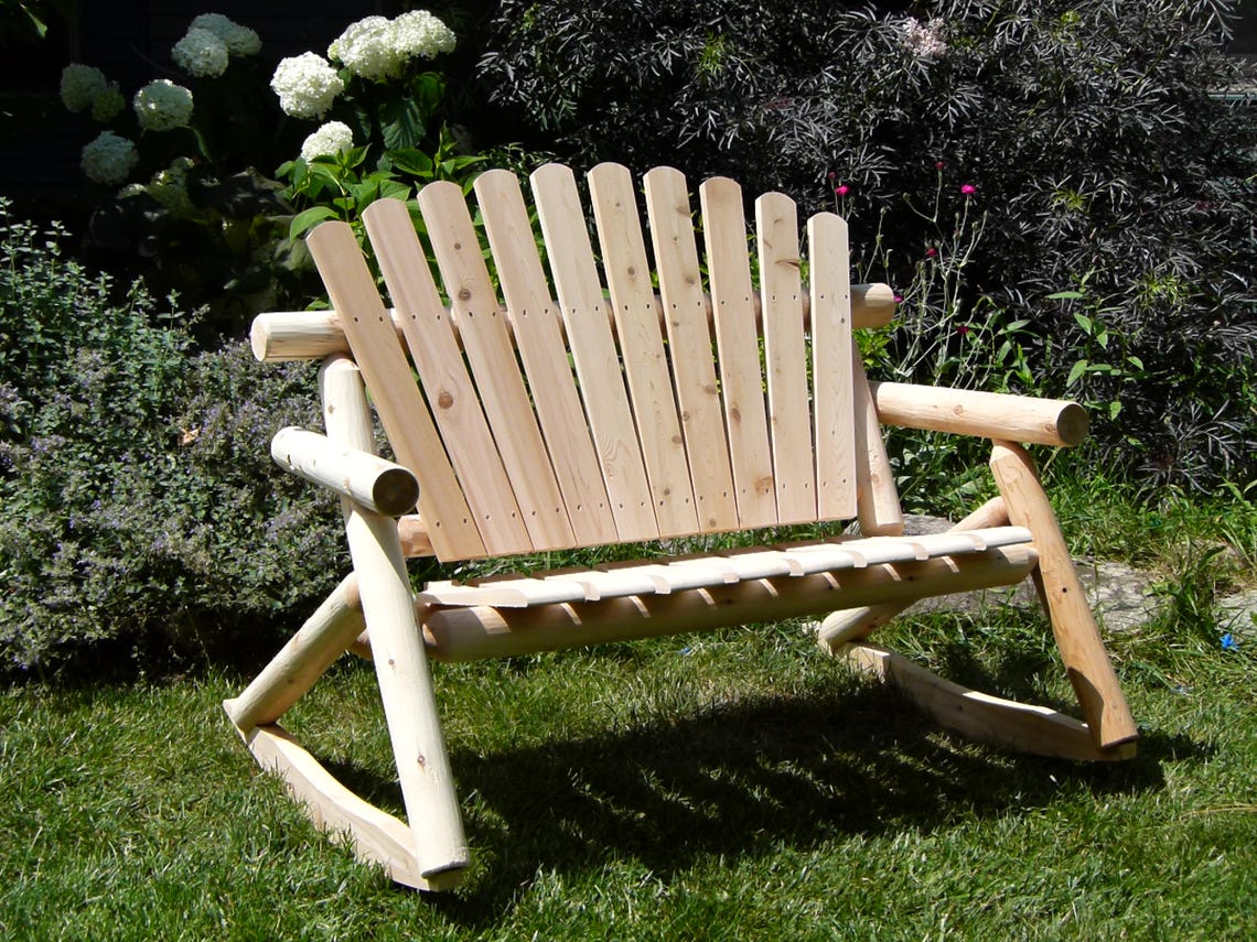 Rustic Cabin Log Bench: Handcrafted Cedar Farmhouse Seating - Etsy