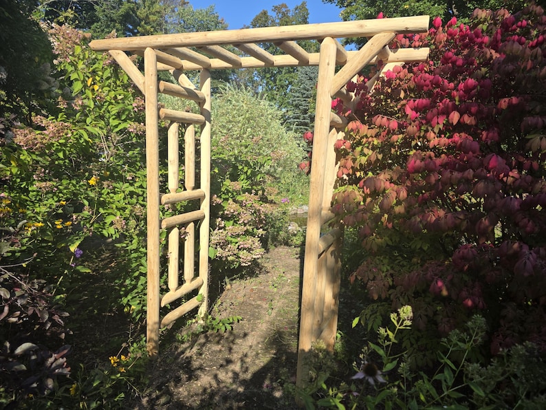 Cedar Wedding Arch: Rustic Garden Arbor, Trellis Pergola, Birch Trellis ...