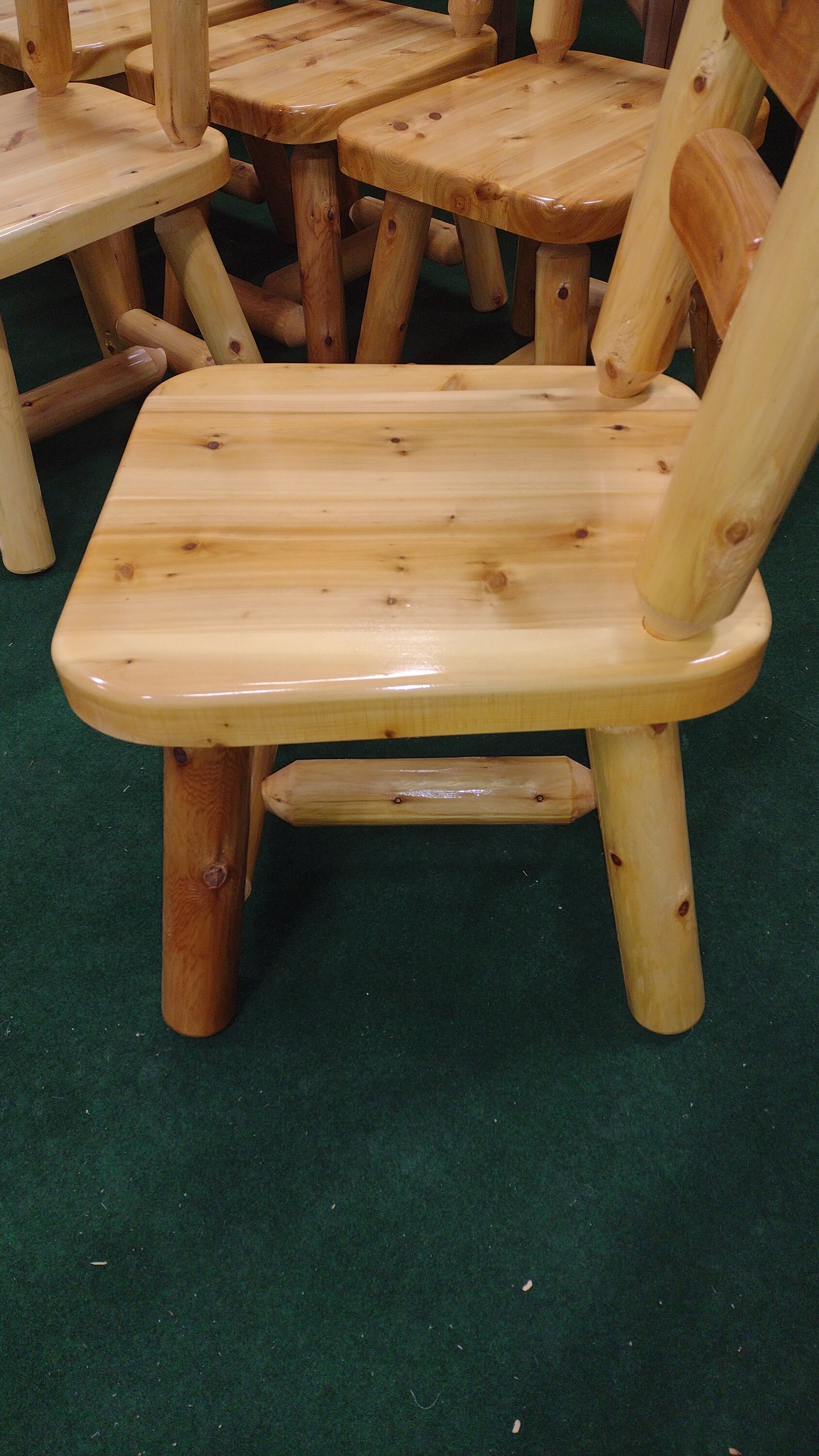 Rustic White Cedar Log Dining Chair Handcrafted Log Furniture for Cabin ...