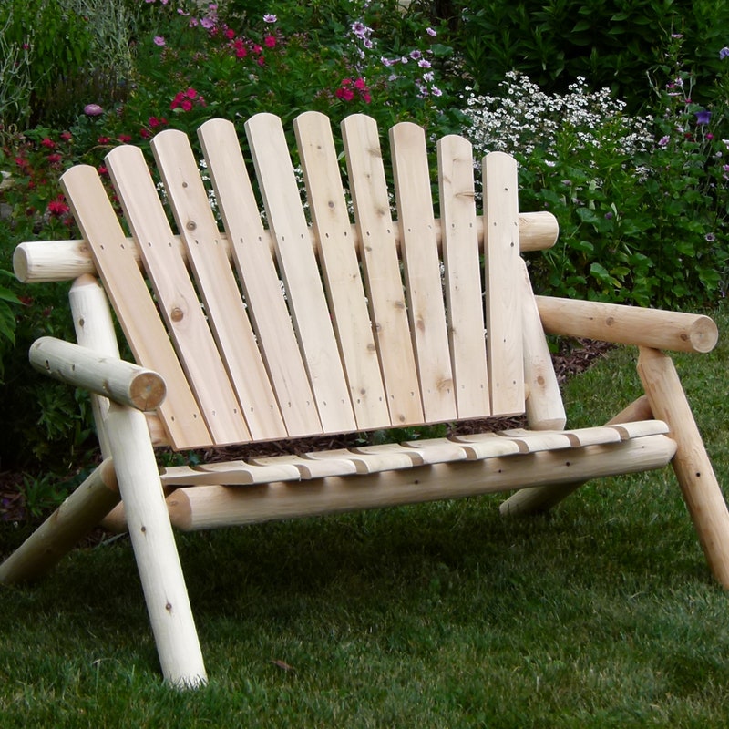 Rustic Outdoor Log Bench - Etsy
