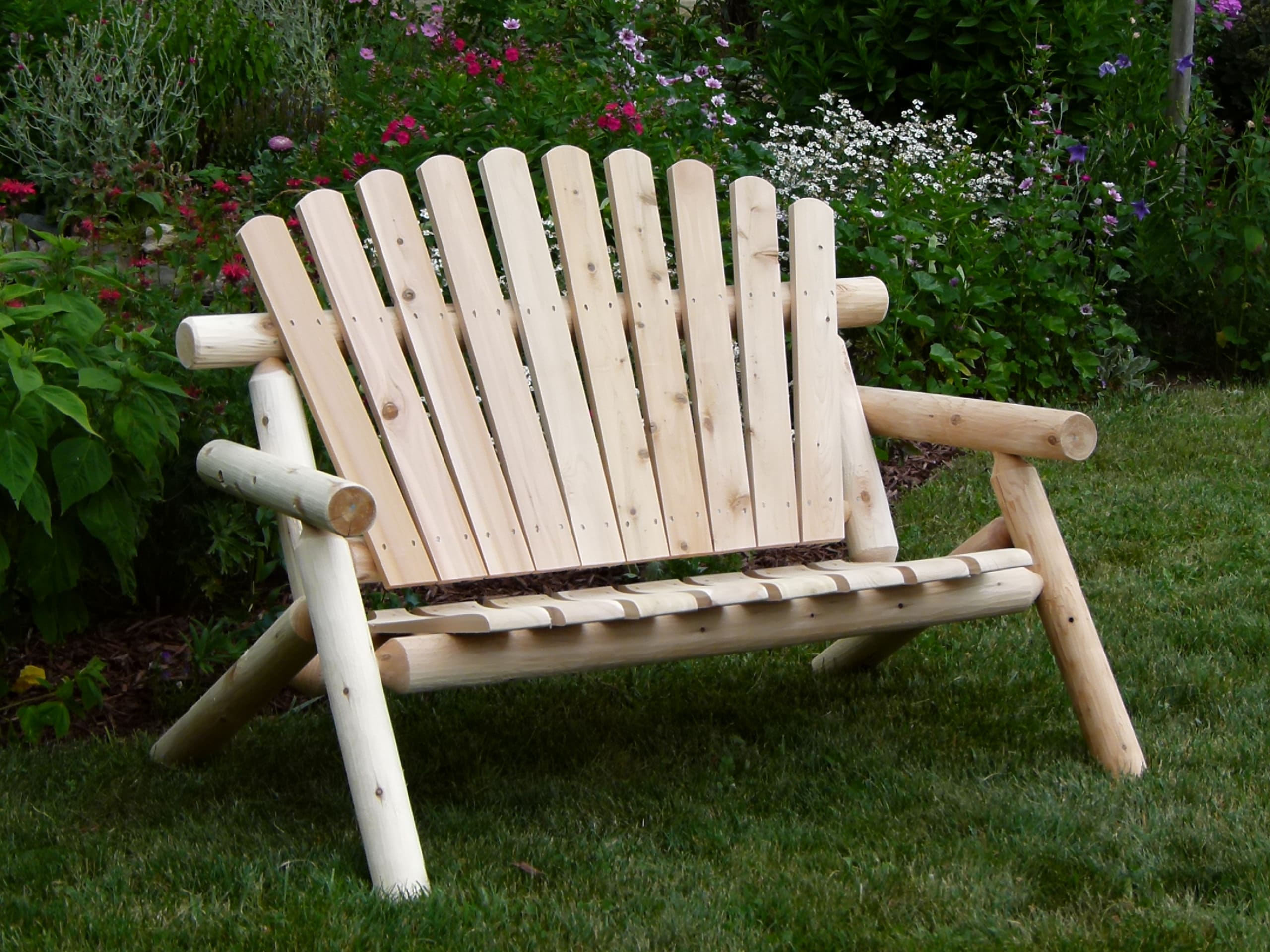 Rustic Cedar Log Bench: Outdoor Patio Seating - Etsy