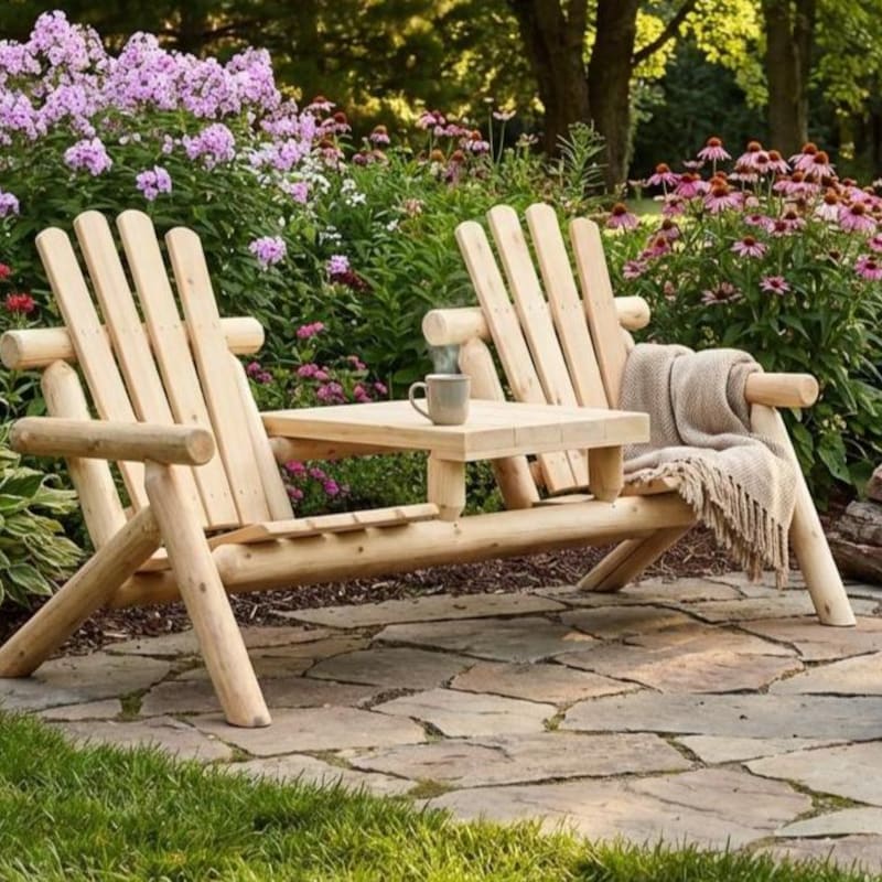 Rustic Outdoor Log Bench - Etsy