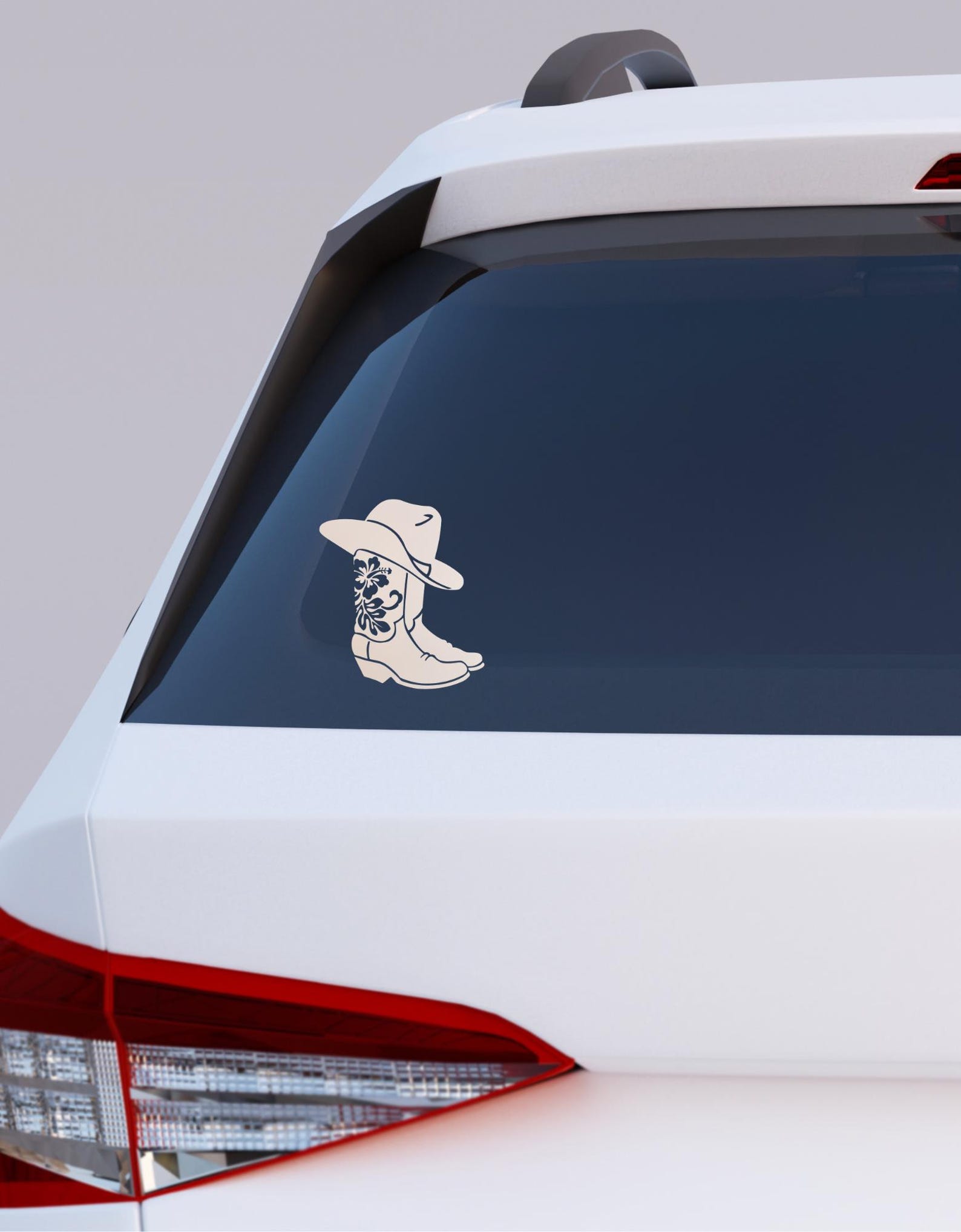Hibiscus Cowboy Boot Vinyl Decal: Hawaiian Car Laptop Sticker - Etsy