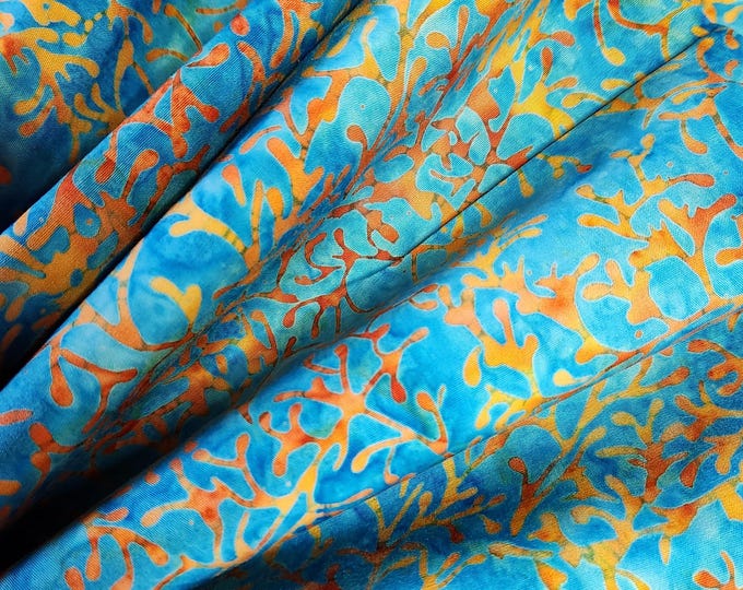 Turquoise Quilting Fabric by the Yard Bijou Branches in Azure by ...