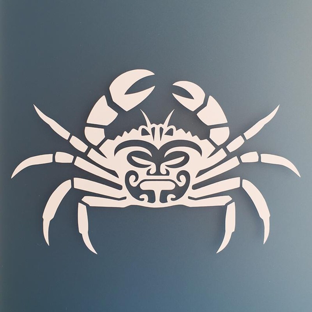 Tiki Crab Car Decal: Hawaiian Polynesian Vinyl Sticker - Etsy